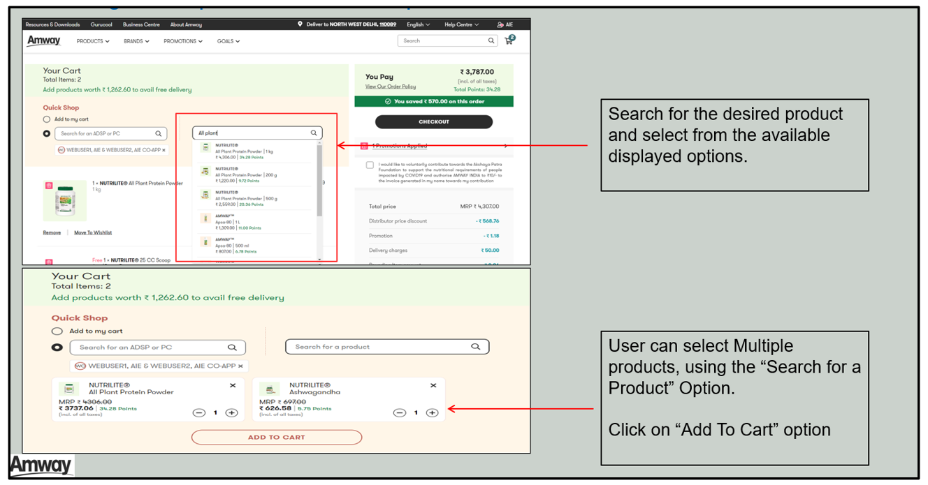 How can an ABO place a group order in Amway India Website? – Amway Care