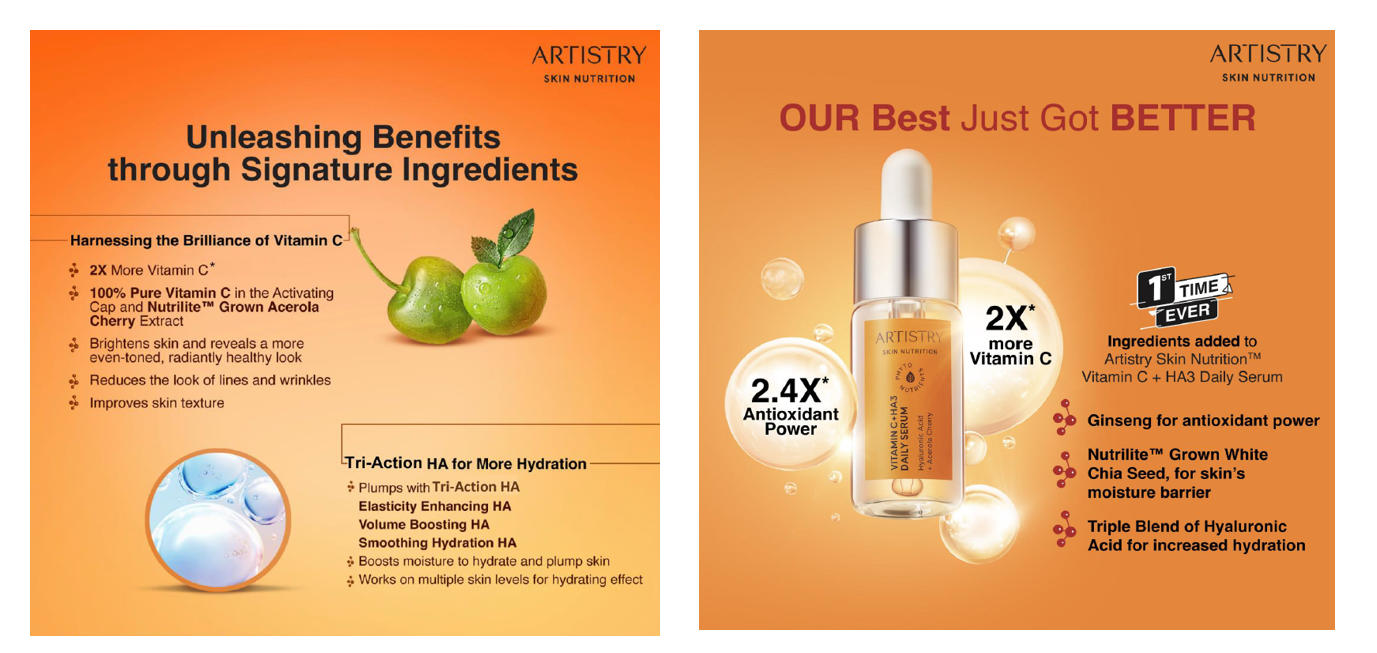 What are the features and benefits of Artistry Vitamin C + HA3 Daily ...