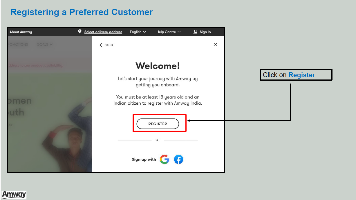 How to register as a Preferred Customer and an ABO on Amway India ...